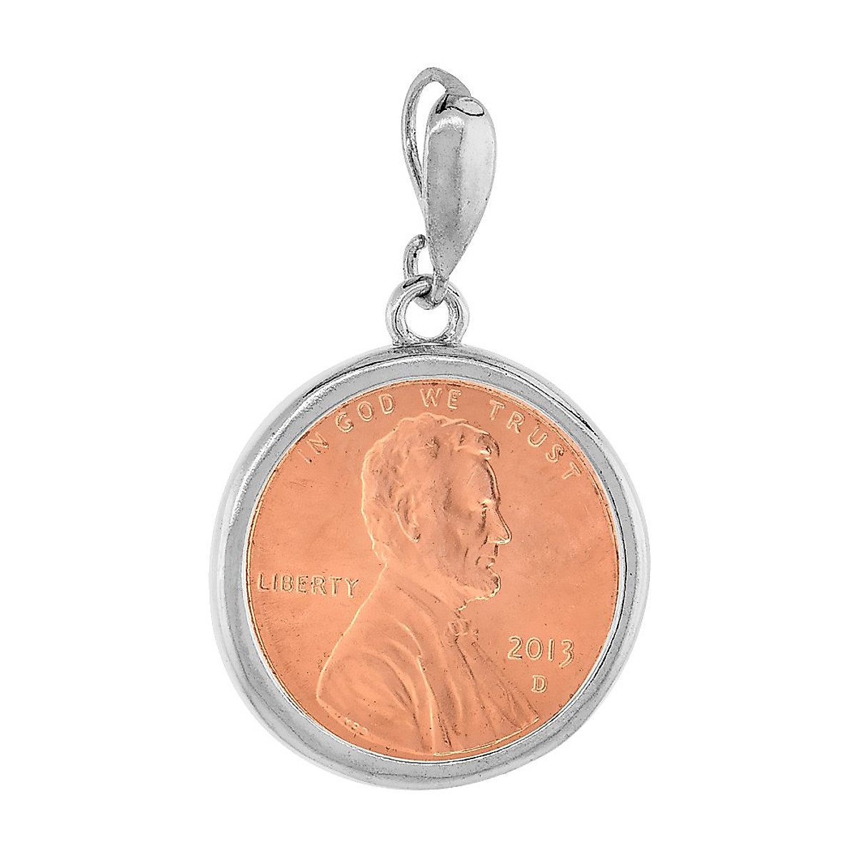 Sterling Silver Penny Bezel 19 mm Coins Prong Back Round Edge 1 Cent Coin NOT Included