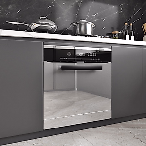 Wallercity Silver Mirror Sticker Peel and Stick Mirror Wallpaper Self Adhesive Mirror Tiles Wall Stickers Mylar Sheet Contact Paper for Glass Sheets Vinyl Wall Paper Roll for Wall Decor 15.8''x118''