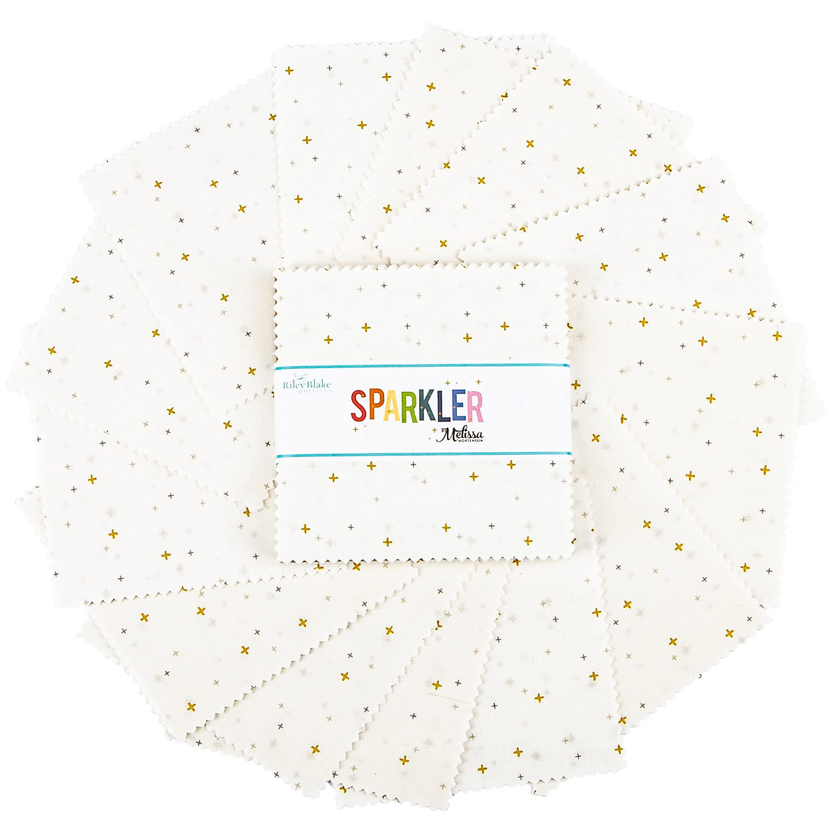 Melissa Mortenson Sparkler White 5" Stacker 42 5-inch Squares Charm Pack Riley Blake 5-650W-42
