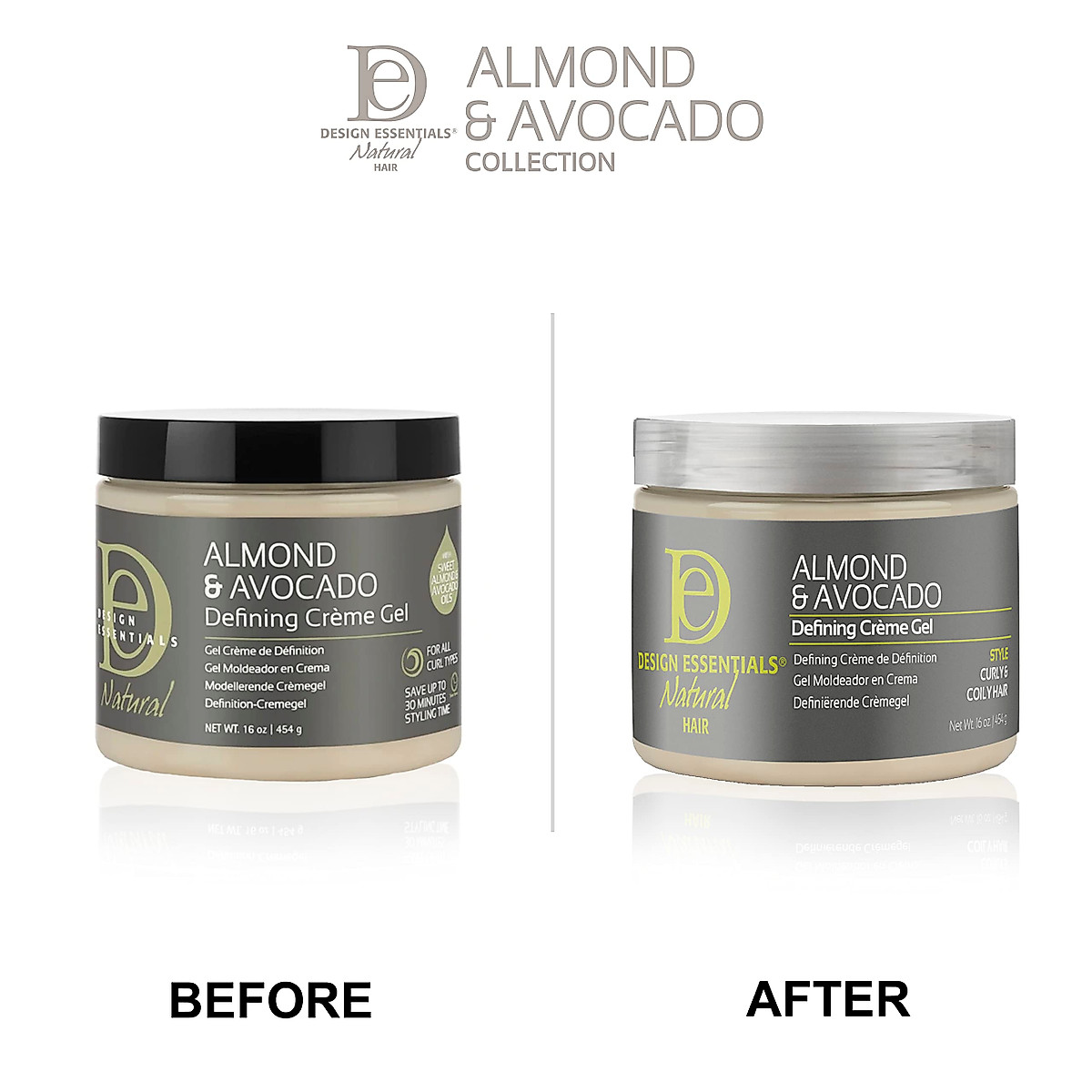 Design Essentials Natural Almond & Avocado Curl Defining Creme Gel For All Curl Types - 16 Oz
