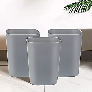 Besli 2 Gallon Small Trash Can Garbage Can Wastebasket for Bathroom Bedroom Kitchen Office,Pack of 3 (Gray)