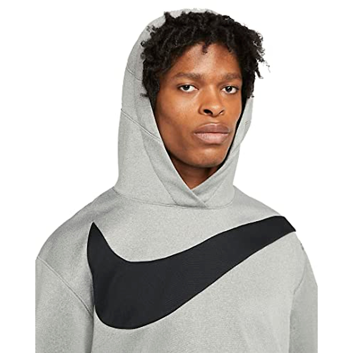 Nike "Therma" Men's Basketball Pullover Hoodie (DM0992-063) Dark Grey Heather/Black, Size: Large
