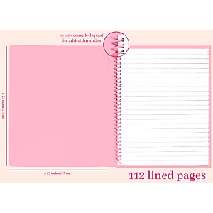 Kate Spade New York Concealed Spiral Notebook with 112 Lined Pages, Pacific Petals