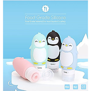 ZOESON Leak Proof Travel Bottles, 3oz Silicone Portable Toiletry Containers for Cosmetics Shampoo Lotion (4pcs/pack)