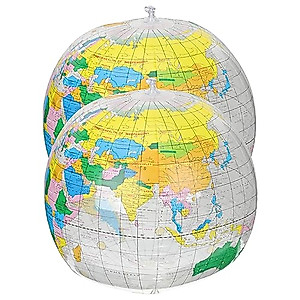 ibasenice 2pcs Inflatable Globe Bulk Summer Toys Outdoor Toy Kid Toy Globe Pool Toys Globe World Balls Blow up Globe Inflatable Water Balls Globe Beach Inflatable Balls Children Water Toys