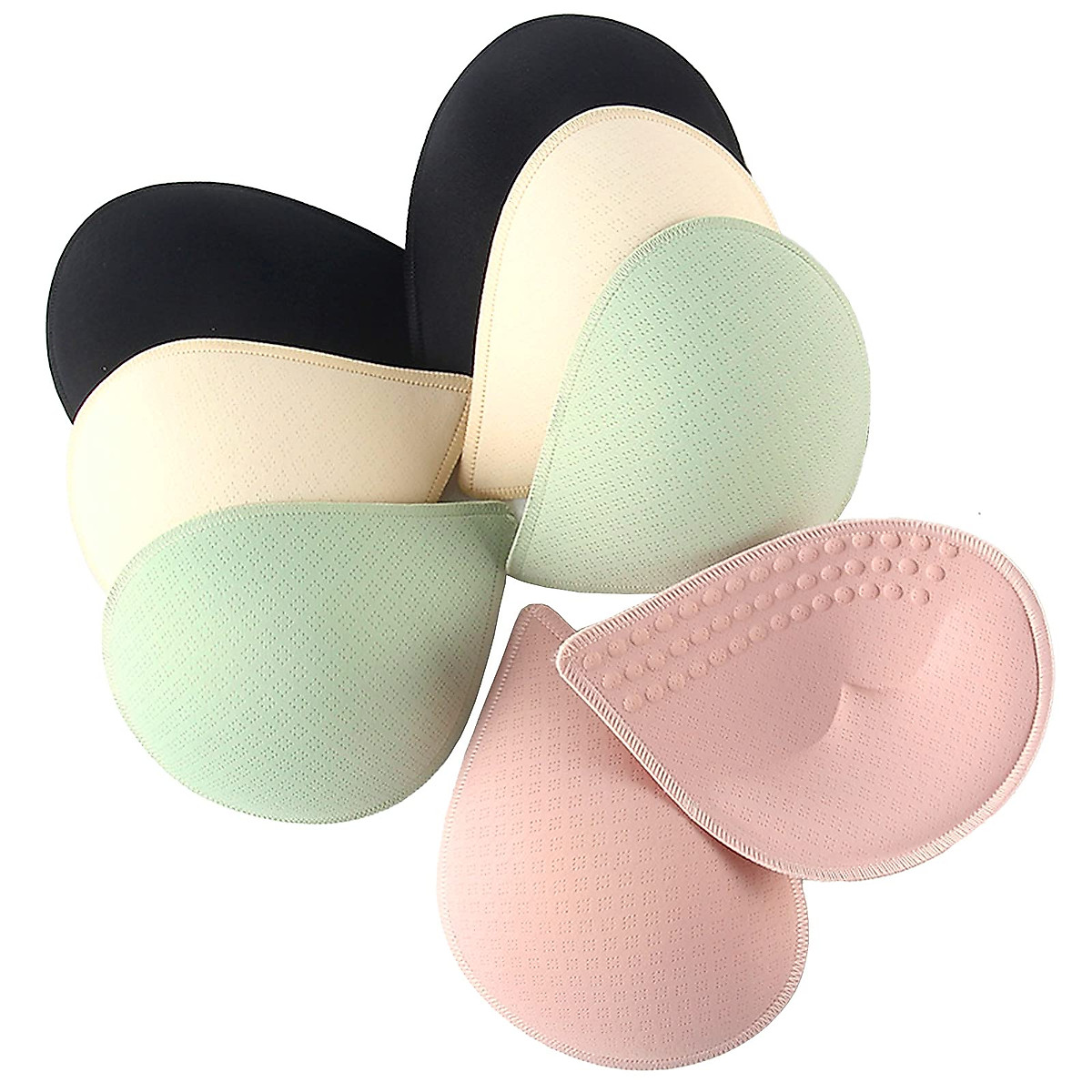 KOOAAICCHI Bra Pads Inserts 4 Pairs, Latex Bras Cups Inserts Removable for Women's Sports Cups Bra or Swimsuit Insert in Set (8 PCS) - M