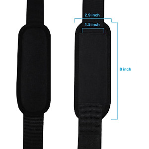 Shoulder Strap, Durable 55" Universal Replacement Laptop Shoulder Strap, Adjustable Comfortable Belt with Metal Hooks for Briefcase, Computer Messenger Bag, Laptop Case Luggage/Duffel/Camera, (Black)