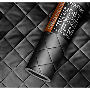 VViViD Bycast65 Black Quilted 4" x 6" Diamond Pattern Padded Marine Vinyl Roll (25ft x 54")