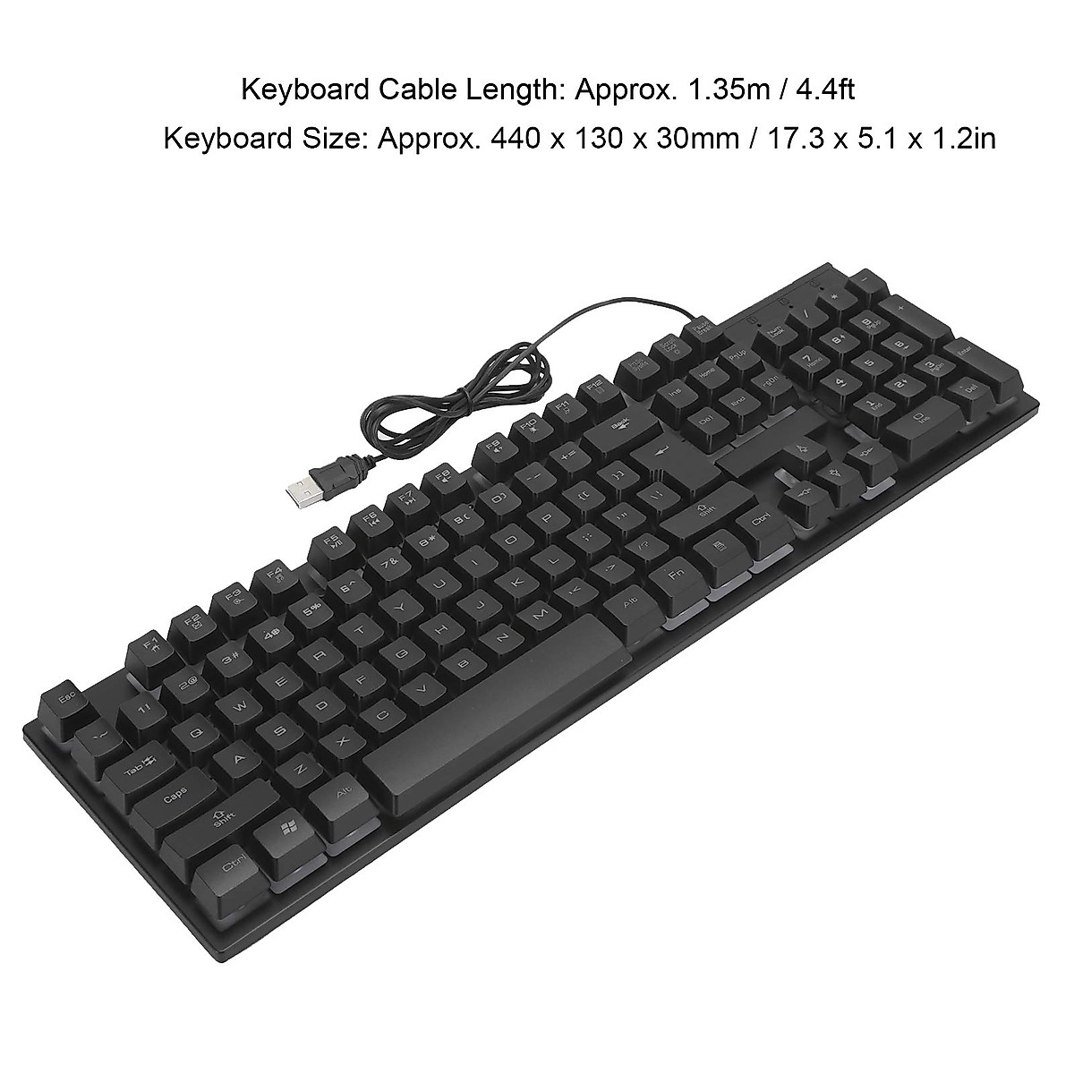 Gaming Keyboard,RGB Backlit Gaming Keyboard,104 Keys USB Wired Mechanical Keyboard,Water-Resistant Design with Drainage Holes,for Desktop,Computer,PC