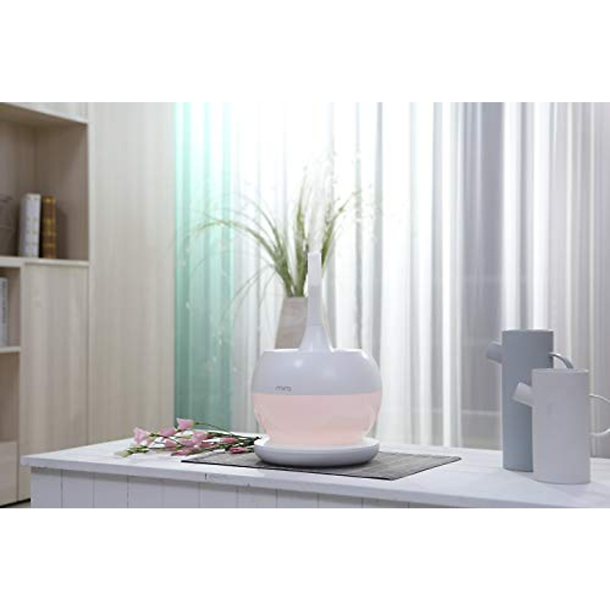 MIRO-NR08M Cream White Completely Washable Modular Sanitary Humidifier, Large Room, Easy to Clean, Easy to Use - Premium Cool-Mist Humidifier. Touch Control Colorful LEDs, Powerful humidification