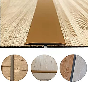 78.7''L Self Adhesive Floor Transition Strip,Threshold for Doorway,Laminate Flooring Edge Trim,Vinyl Plank Floor Flat Divider Strip (Coffee(Wood Grain), 1.97''Wide)