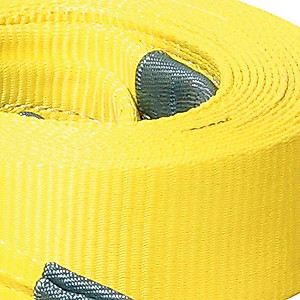 VULCAN Tow Strap with Reinforced Eyes - Standard Duty - 3 Inch x 20 Foot - 7,500 Pound Towing Capacity