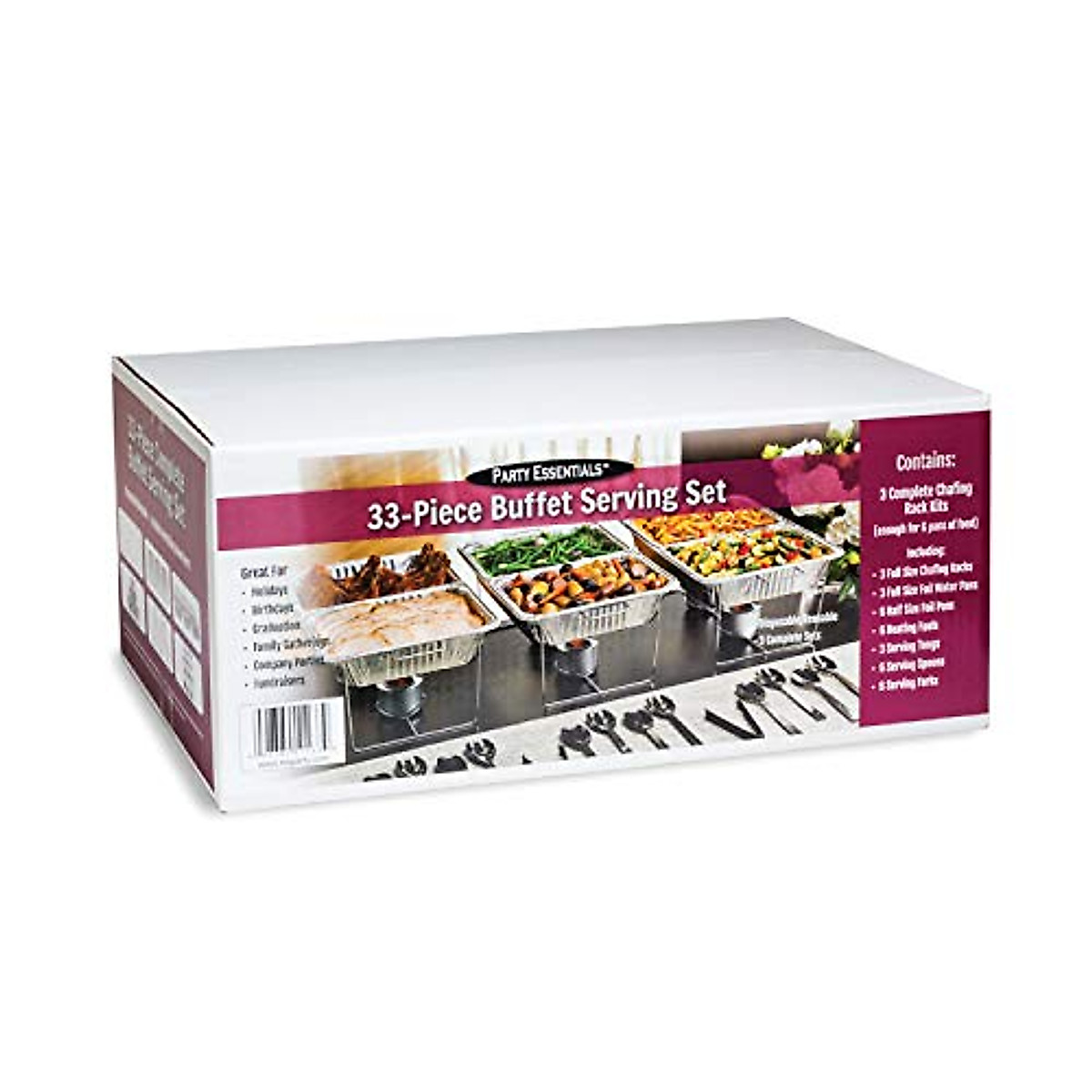 Party Essentials - UPK-33* - UPK-33 33 Piece Party Serving Kit, Includes Chafing Kits and Serving Utensils