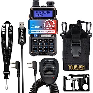 Baofeng UV-5R 8Watt Ham Radio with: Baofeng Battery BL-5 2800mAh, USB Baofeng Programming Cable, Radio Pouch and Speaker Mic Compatible with: Baofeng UV5R, BF-F8HP, UV-5X3