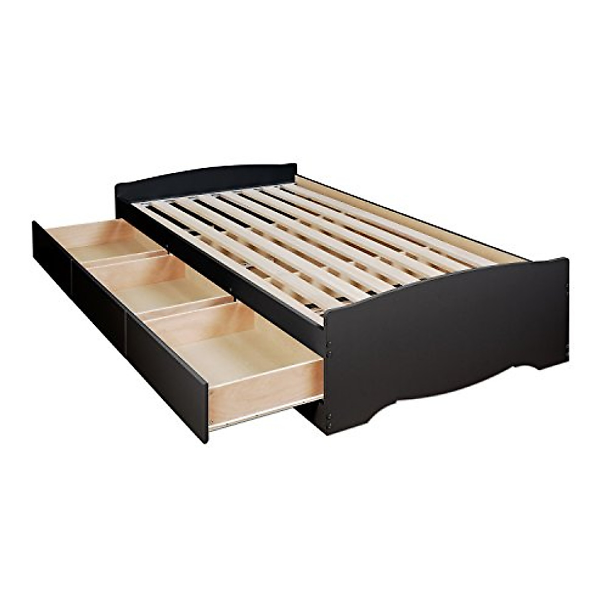 Prepac Twin Mate's Platform Storage Bed with 3 Drawers, Black