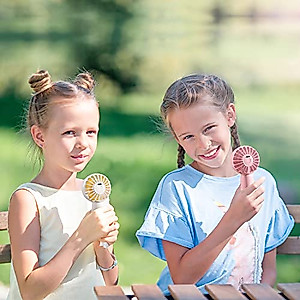 RJVW Portable Handheld Fan Mini Fan, Personal Hand Held Fan, USB Rechargeable Small Portable Fan, 3 Speeds Battery Operated Pocket Mini Fan, Powerful Makeup Eyelash Fan for Travel Beach Outdoor