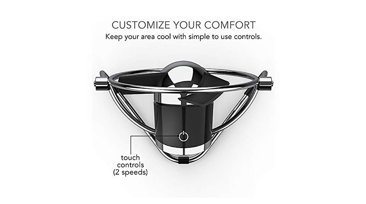 Sharper Image USB Fan: Quiet, Portable, Touch Control