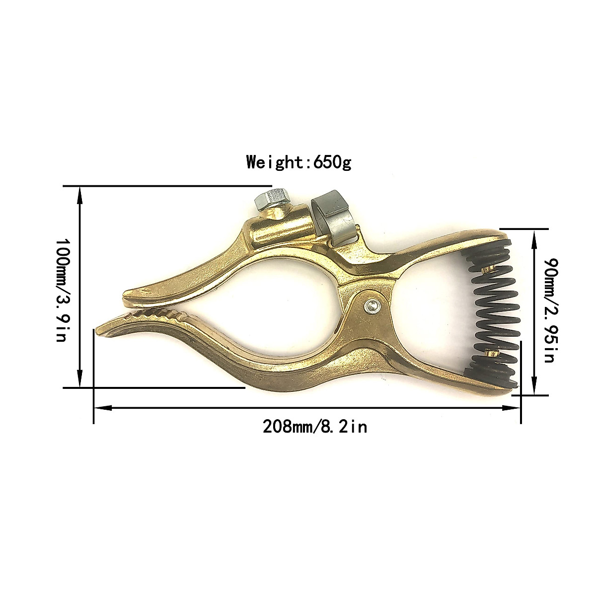 KINGQ 300-Amp T-Style Welding Ground Clamp Brass