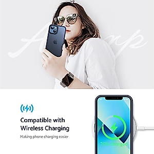 Anqrp Designed for iPhone 13 Mini Case, [Support Wireless Charging] Soft Silicone Slim Anti-Scratch Phone Case for iPhone 13 Mini 5.4 inch, Blue