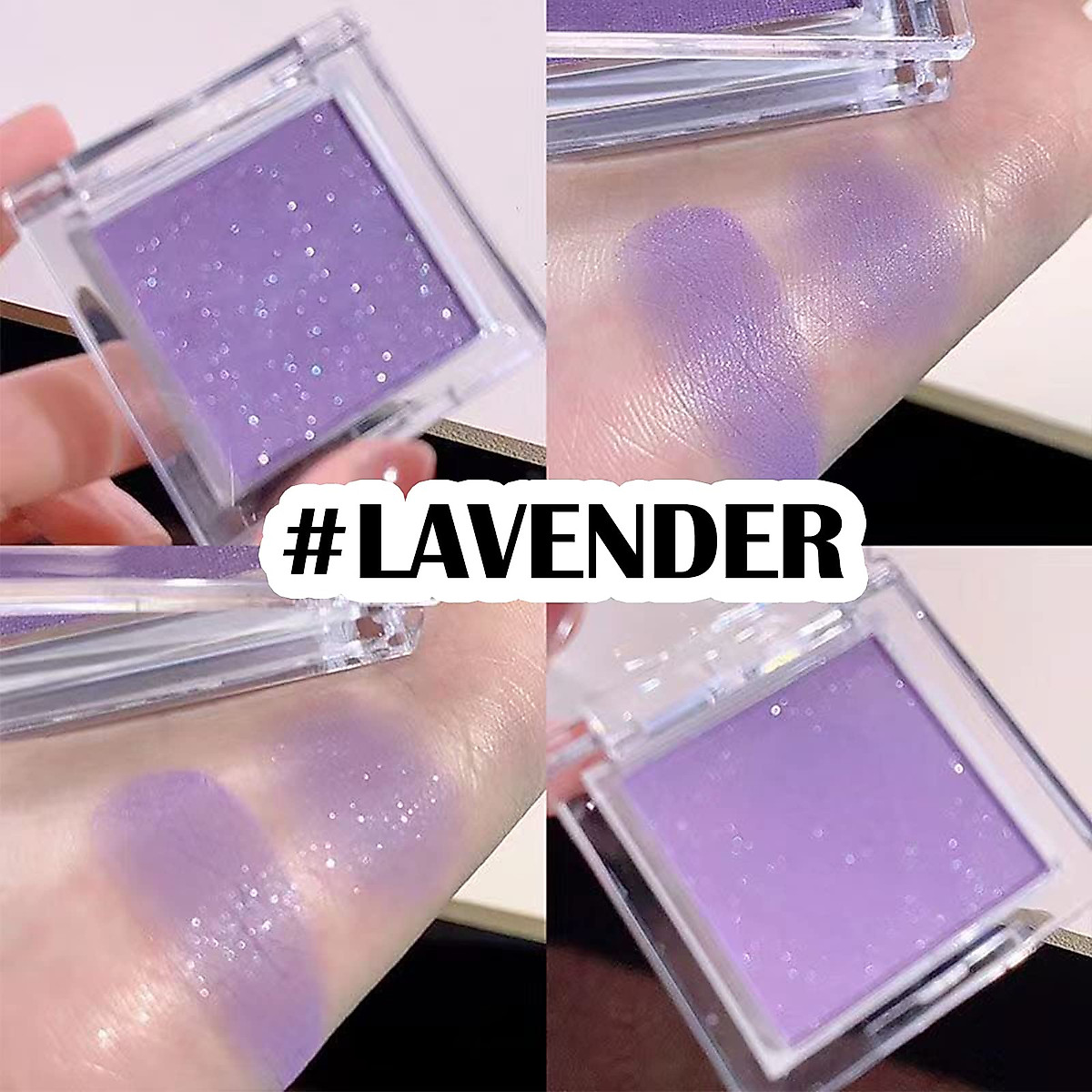 Erinde Single Eyeshadow Powder Palette, Matte Shimmer Lavender Purple Eye Shadow Makeup, High Pigment, Ultra-Blendable, Long-Lasting Smokey Eyeshadow, 4g/0.14oz
