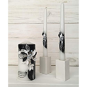 Magik Life Unity Candle Set for Wedding - Wedding Accessories for Reception and Ceremony - Candle Sets – Unity Candle 6 Inch Pillar and 2 * 10 Inch Tapers- Bachelorette and Engagement Party