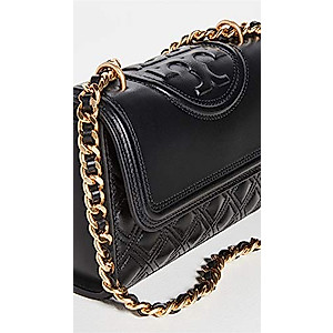 Tory Burch Women's Fleming Small Convertible Shoulder Bag, Black, One Size