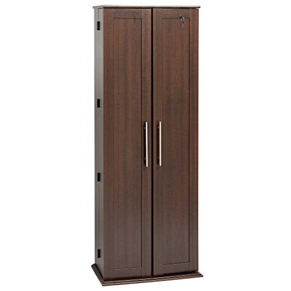 Espresso Grande Locking Media Storage Cabinet with Shaker Doors