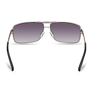 GUESS mens Wrapped Navigator Pilot Sunglasses Sunglasses, Shiny Gunmetal, 68mm US