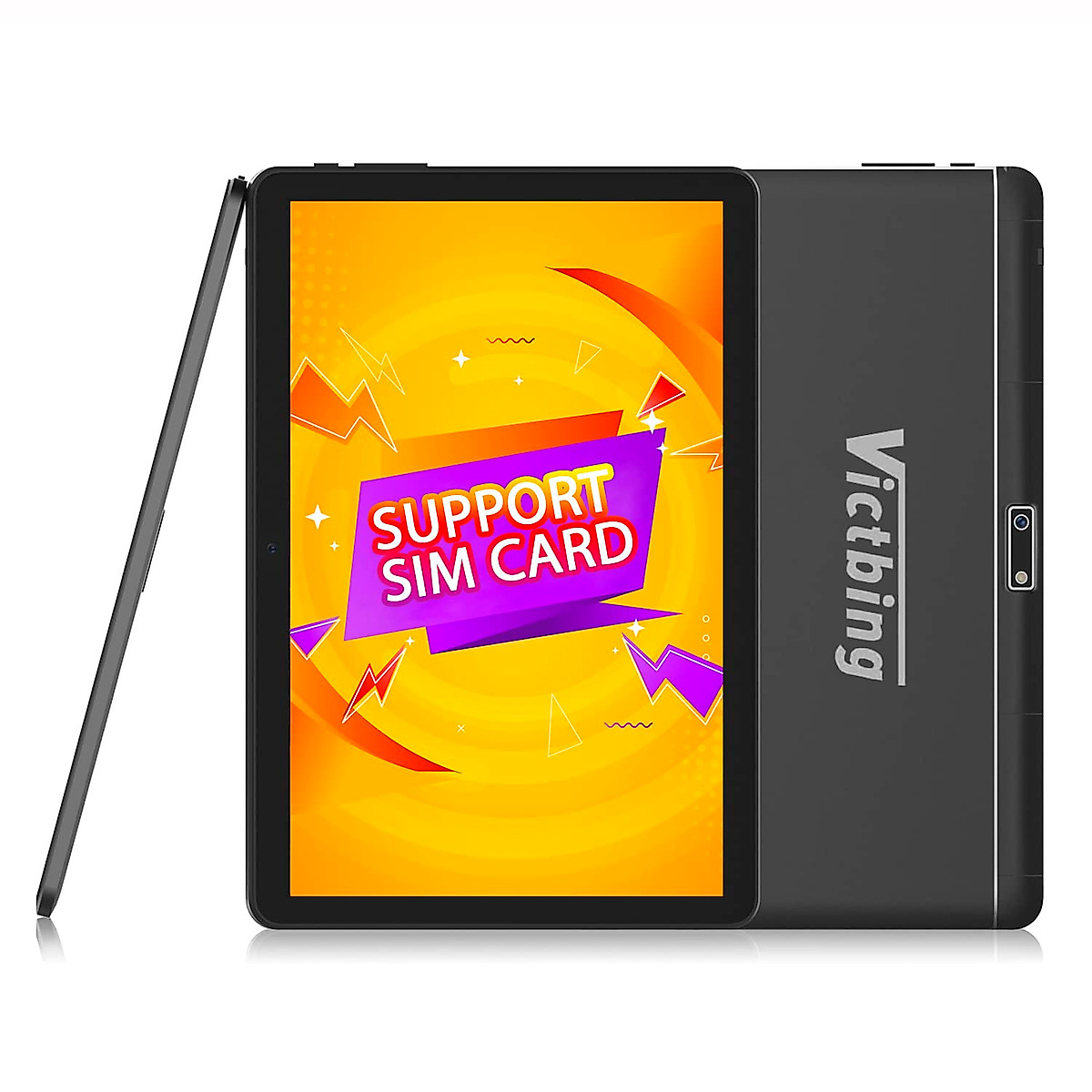 Victbing TPZ Tablet 10.1 inch, Android 10.0 Phablet, Phone Tablets with SIM Slots, 32GB Storage 128GB Expansion, Dual Camera, HD IPS Display, Wi-Fi, Bluetooth, USB Type C, 6000mAh, GPS