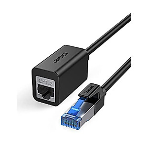 UGREEN Ethernet Extender Cable 6FT, Cat 8 Extension Network Cable 40Gbps 2000MHz RJ45 Network Patch Cord Double Shielding Male to Female Connector Compatible for Router PC Laptop Modem 6FT