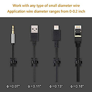 3M Self Adhesive Cable Clips Management Strong Wire Holders Cord Organizer Cable Clamp Sticky Desk Management for Office Home Car Tables PC Laptop TV Walls (0.75"x0.6", 50pcs, Black)