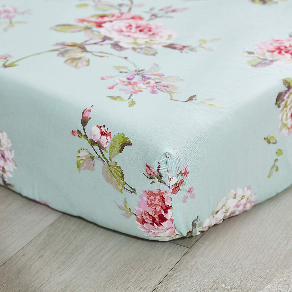 Brandream French Country Crib Bedding Set for Girls | 3 Piece Floral Nursery Set | Ruffled Baby Comforter, Crib Sheet, Crib Bed Skirt Included