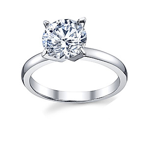 2 Carat Round Brilliant Cubic Zirconia CZ Sterling Silver 925 Wedding Engagement Ring Size 7