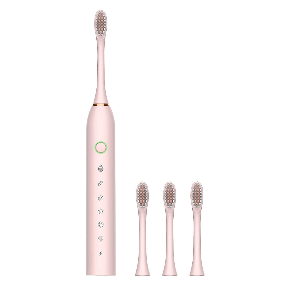 Electric Toothbrush with 4 Brush Heads, 6 Cleaning Modes, Smart Timer, IPX7 Waterproof Gentle and Effective Clean Teeth, Rechargeable Sonic Toothbrush for Adults