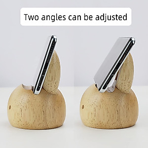 Cute Bunny Phone Stand，Angle Adjustable Cell Phone Stand for Desk,Wooden Phone Stand Compatible with Switch and Phones,Best Gifts for Husband Wife Anniversary Birthday Graduation Idea Gadgets