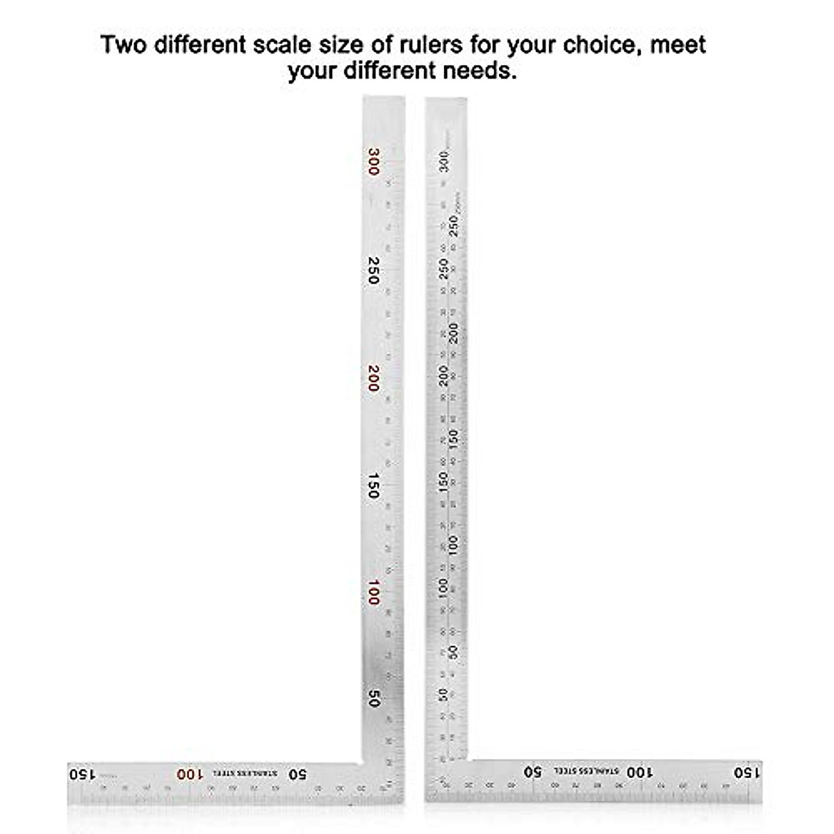 Carpentry Squares, Framing Square, Stainless Steel 300x150mm 90 Degree Right Angle Ruler, Measurement Square Tool, for Carpenters and Builders