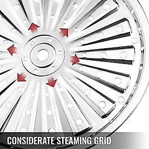 VEVOR 5-Tier Stainless Steel Food Steamer, 11'' Steaming Cookware Saucepot Transparent Tempered Glass Lid, Work with Gas, Electric, Induction Oven, Grill Stove Top, Dishwasher Safe