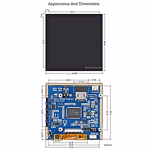 XYGStudy 4inch HDMI Capacitive Touch IPS LCD Display (C) Screen Resolution 720×720 Compatible with All Versions of Raspberry Pi 4 3 Jetson Nano AI PC Windows 11/10 / 8.1/8 / 7
