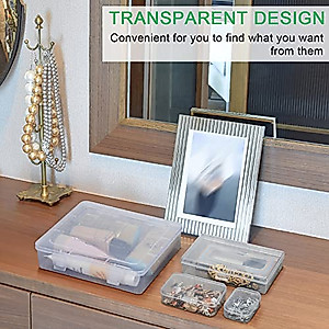 Leelosp 28 Pieces Mixed Sizes Small Storage Containers Rectangular Plastic Organizer Box Clear Bins Lids Empty Crayon Boxes Case Hinged for Item Organizing