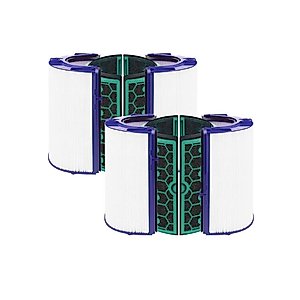 Fette Filter- Premium H13 True Hepa Filter for Dyson HP04 TP04 DP04 TP05 DP05 Two Stage 360° Pure Cool Fan Air Purifier Part # 968707-04 968708-04 969048-01 2 TRUE HEPA Filter & 2 Enhanced Activated