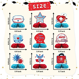 INNORU Nurse Graduation Table Honeycomb Centerpieces, Congrats Nurse RN Grad Party Table Toppers Nursing School Graduation Decoration Supplies Medical Theme Table Centerpieces 9 PCS