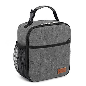 Femuar Lunch Box for Men Women Adults, Small Lunchbox for Work Picnic - Reusable Lunch bag Portable Lunch tote, Charcoal Grey
