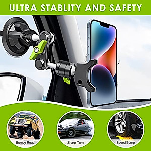 Suction Cup Holder Phone Mount Car 360° Rotating,Universal Ball Head Arm for Phone Car Holder Video Recording Vlog Ballhead Magic Arm Cell Phone for Car Dashboard Windshield Vehicle Sunroof (Black)