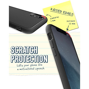 Smartish iPhone XR Slim Case - GripmunK [Lightweight + Protective] Thin Cover for Apple iPhone 10R (Silk) - Black Tie Affair