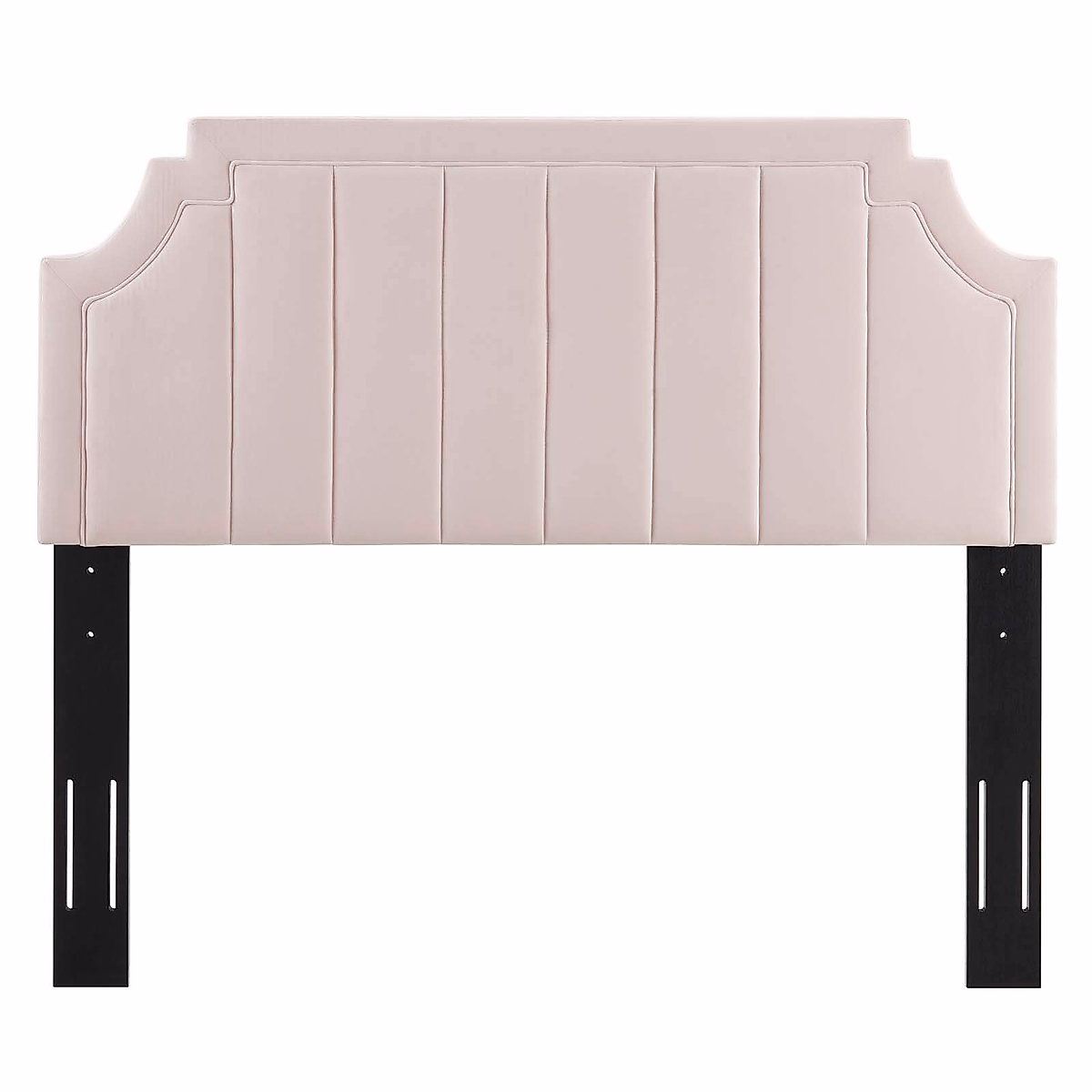 Modway Alyona Channel Tufted Performance Velvet Full/Queen Headboard in Pink