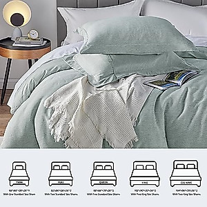 CozyLux Queen Size Comforter Set - 3 Pieces Sage Green Soft Luxury Cationic Dyeing Bedding Comforter for All Season, Breathable Lightweight Fluffy Boho Bed Sets with 1 Comforter and 2 Pillow Shams