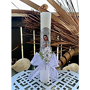 First Communion Candle Lady of Guadalupe Image