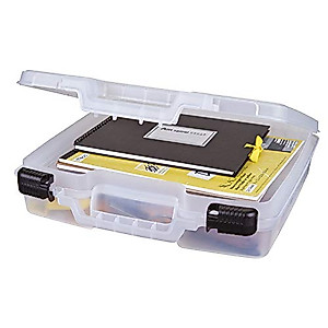 ArtBin 6962AB Quick View Deep Base Carrying Case with Removable Dividers and Tray, Portable Art & Craft Storage Box, 15", Clear