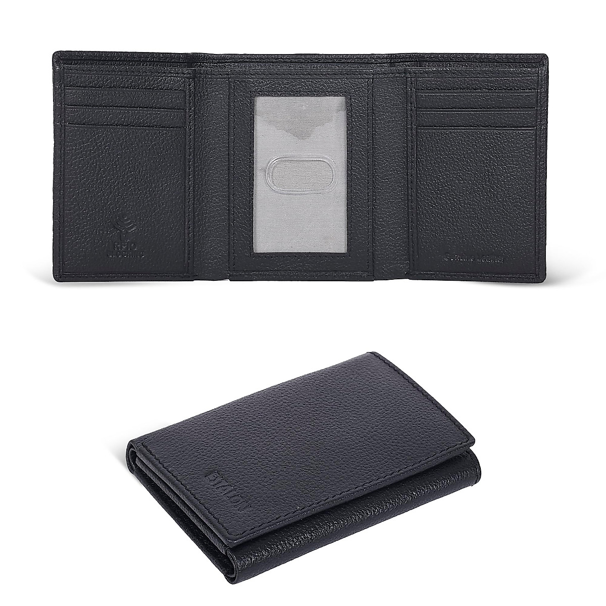ESTALON Leather Trifold Wallet For Men with RFID Blocking - Men's Trifold Wallet with 6 Credit Card Slots 1 ID Window - Gifts For Men, Him