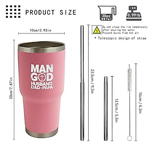 liabiliies Man of God Husband Dad papa Tumbler Coffee Tumblers 30 oz Tumbler with Lid and Straw Insulated Tumblers Stainless Steel Tumbler Funny Gifts for Women